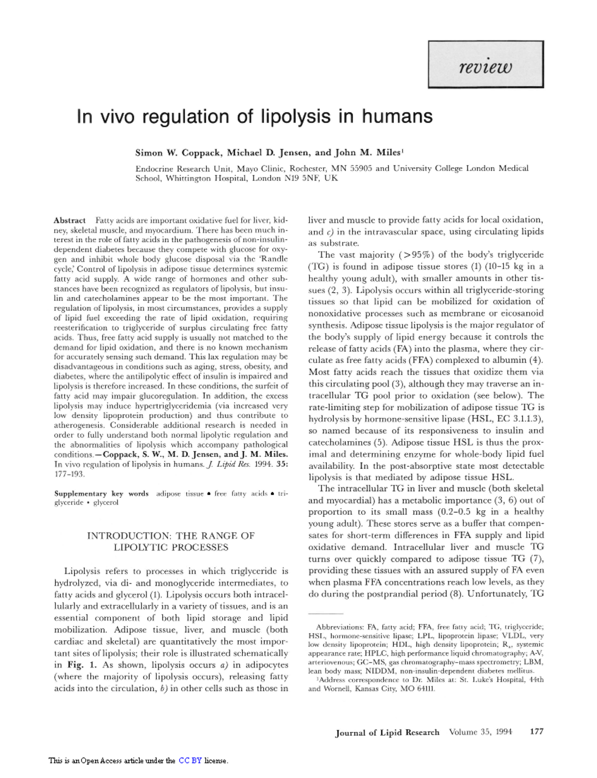 In vivo regulation of lipolysis in humans - Biochemie 3 - Uni Tübingen ...