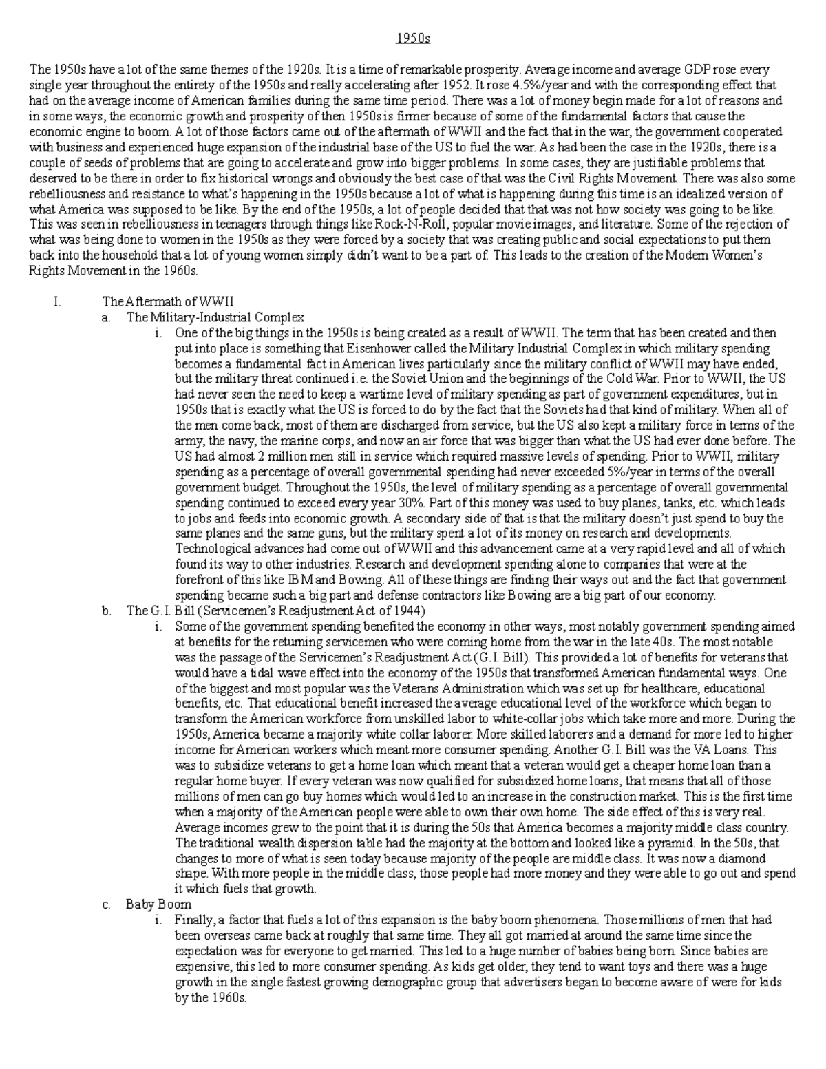 1950s - It is a time of remarkable prosperity. Average income and ...