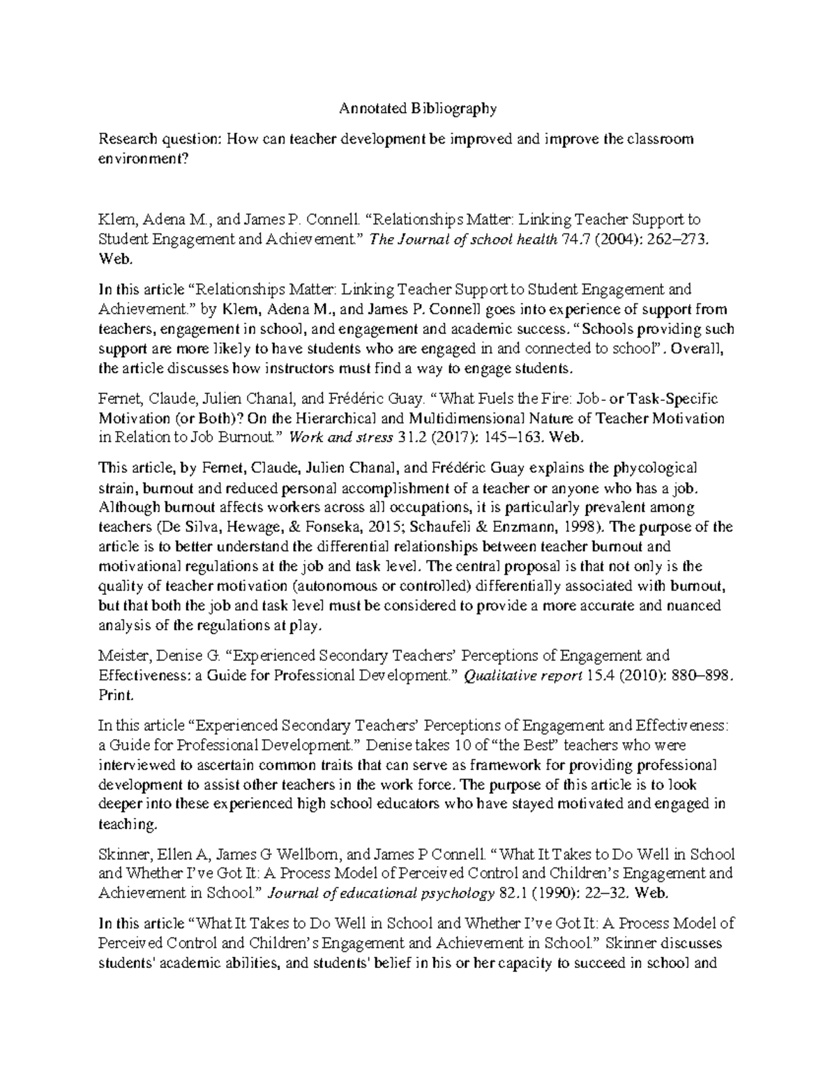 English Comp 102 Annotated bib - Annotated Bibliography Research ...