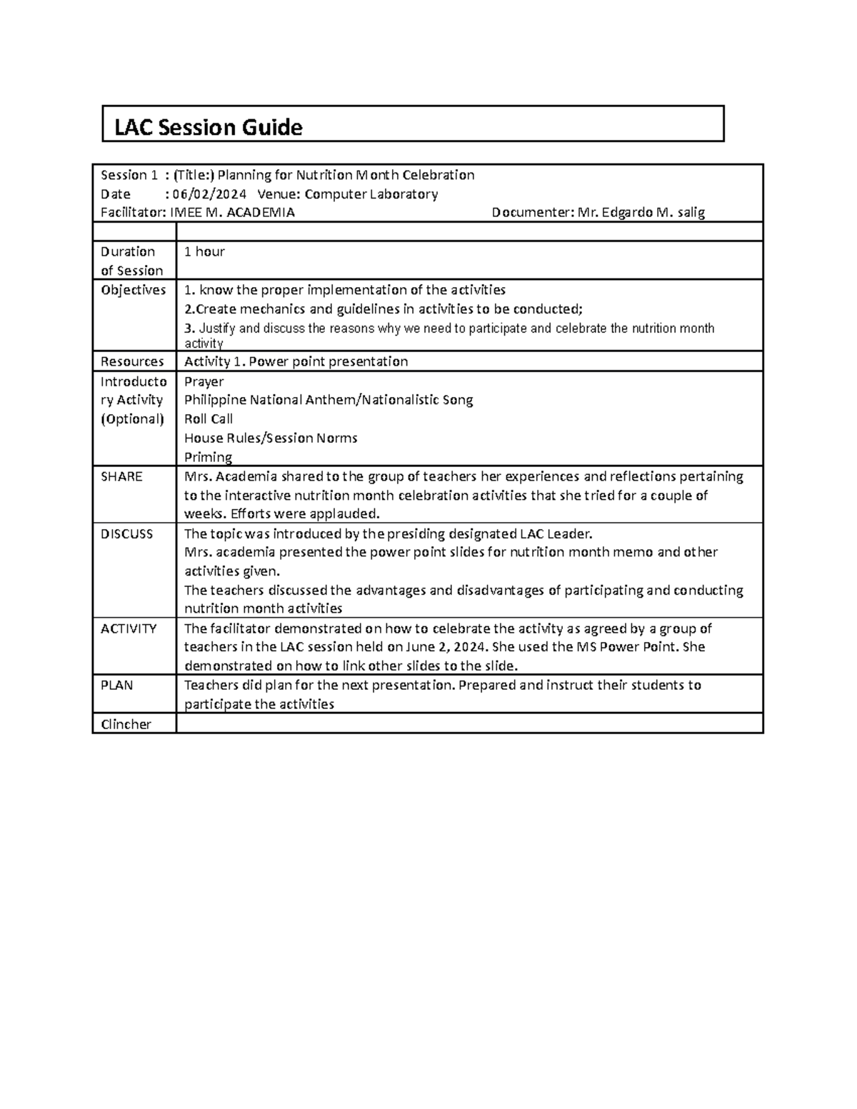 June 2024 mengz LAC Session Guide - Session 1 : (Title:) Planning for Nutrition Month ...