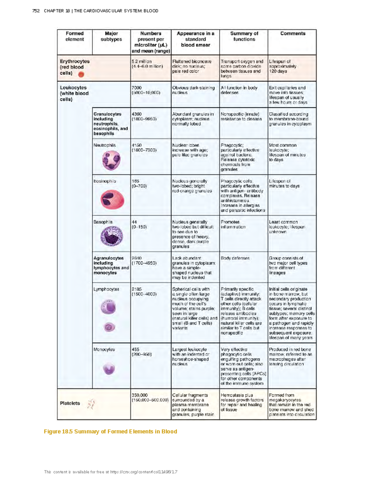 Anatomy-physiology-254 - Figure 18 Summary of Formed Elements in Blood ...
