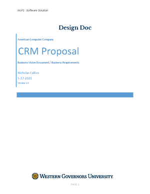 Spainxx CRM Proposal(C188) v2 - NUP1: Software Project Software Design ...