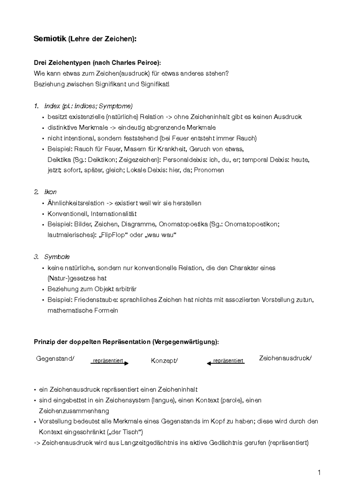 M3 Sprachwissenschaften Zusammenfassung - Semiotik (Lehre der Zeichen ...