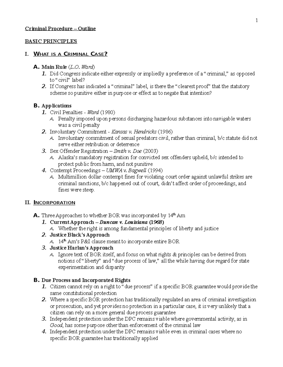 Criminal Procedure Schaffer - Criminal Procedure – Outline BASIC ...