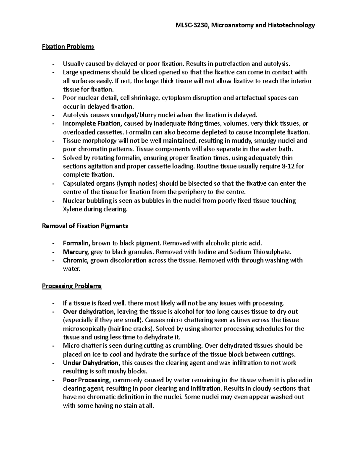 Troubleshooting - Fixation Problems - Usually caused by delayed or poor ...