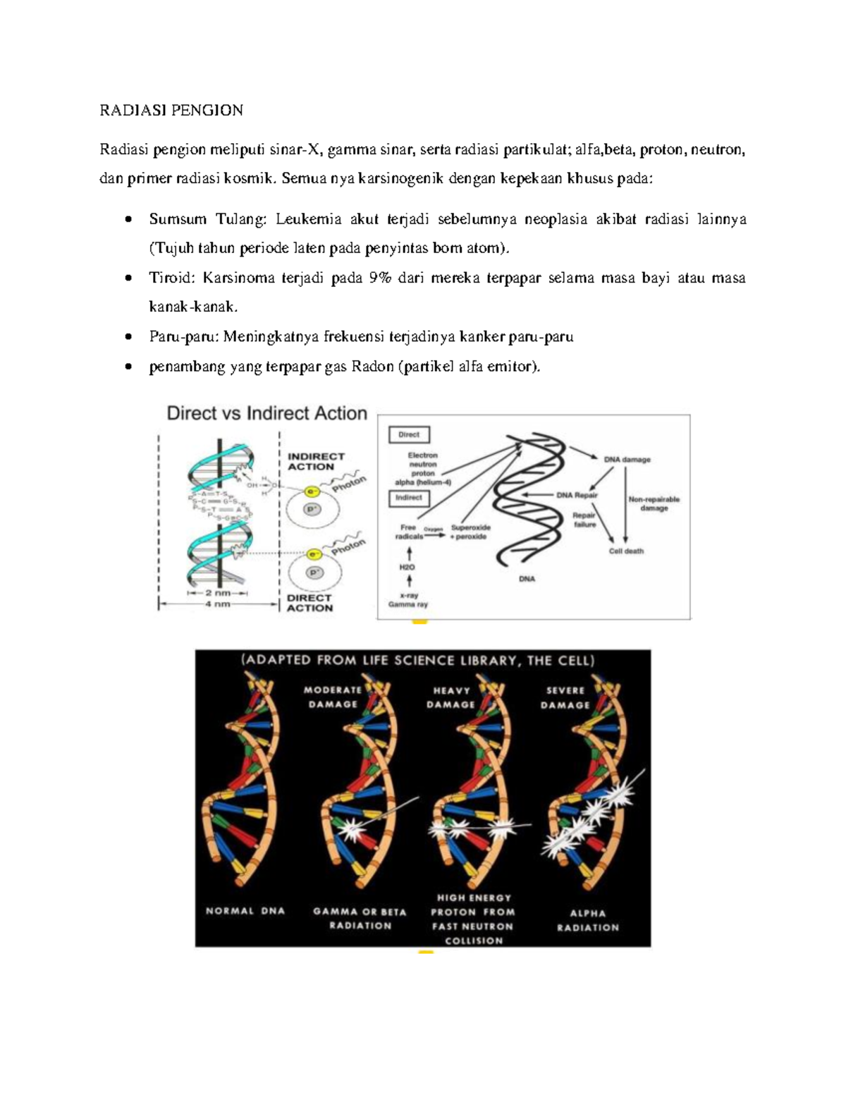 Radiasi Pengion - RADIASI PENGION Radiasi pengion meliputi sinar-X ...