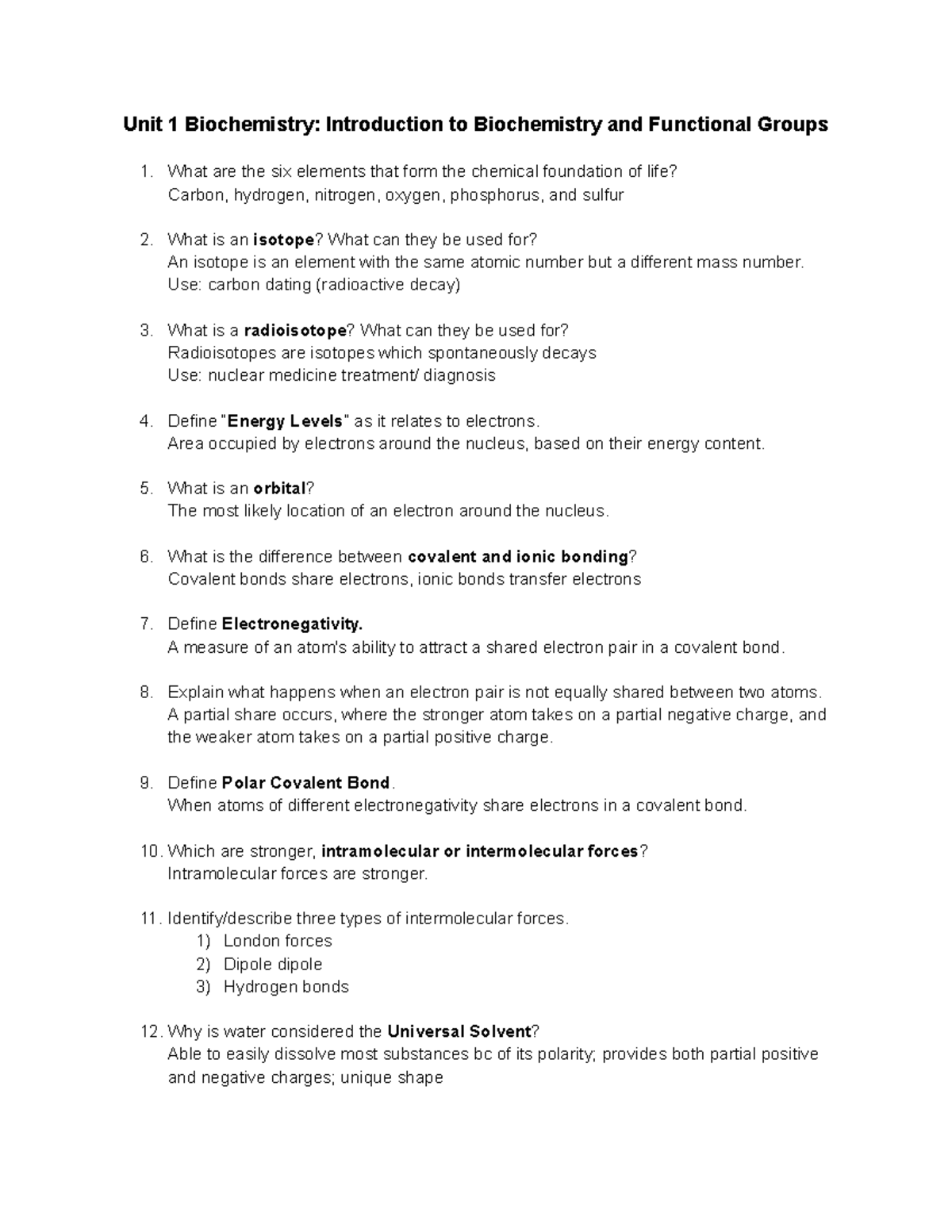 Intro to Biochemistry and Functional Groups Grade 12 University Biology ...