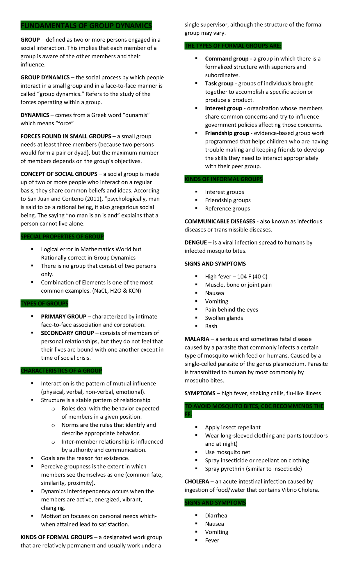NSTP Notes - KEME - FUNDAMENTALS OF GROUP DYNAMICS GROUP – defined as ...