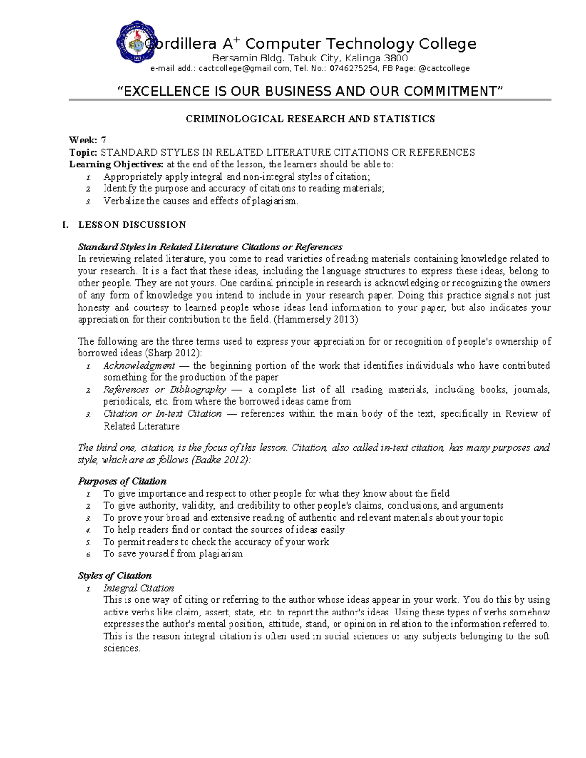 WEEK-7- Research - For review - Cordillera A + Computer Technology ...