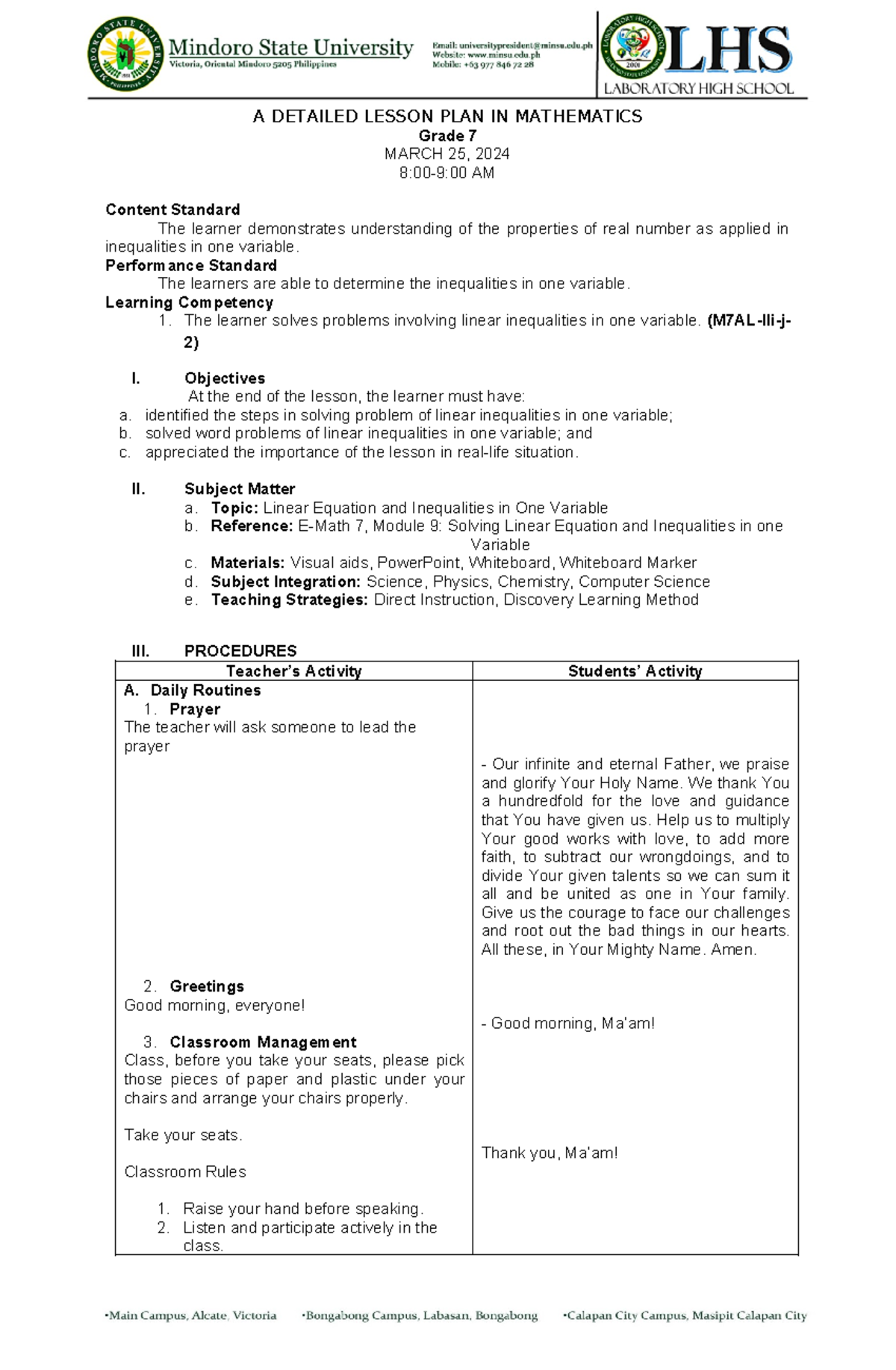 A- Detailed- Lesson-PLAN-IN- Linear- Solving Problem Final - A DETAILED ...