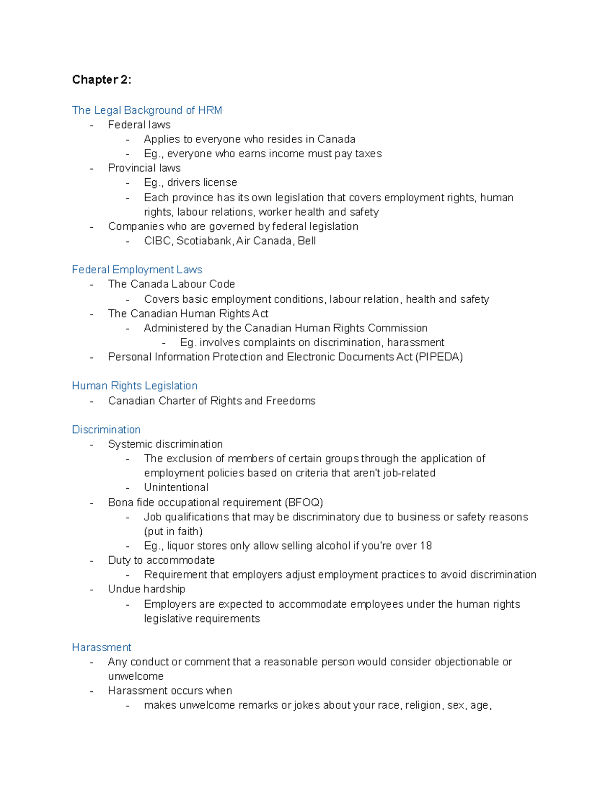 MHR523 Chapter 2 Notes - Operating Within the Legal Framework - Chapter ...
