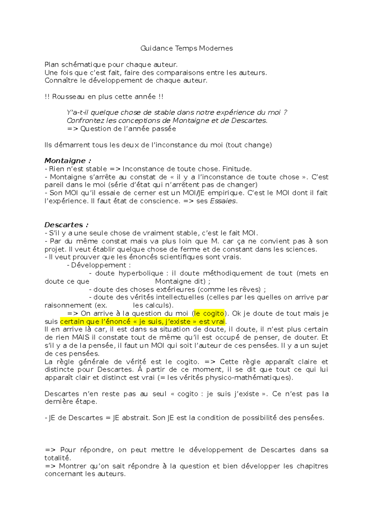 Guidance-TM - Guidance Temps Modernes Plan schématique pour chaque ...