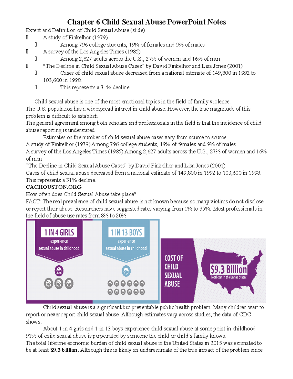 Chapter 6 Child Sexual Abuse Power Point Notes - , 27% of women and 16% ...