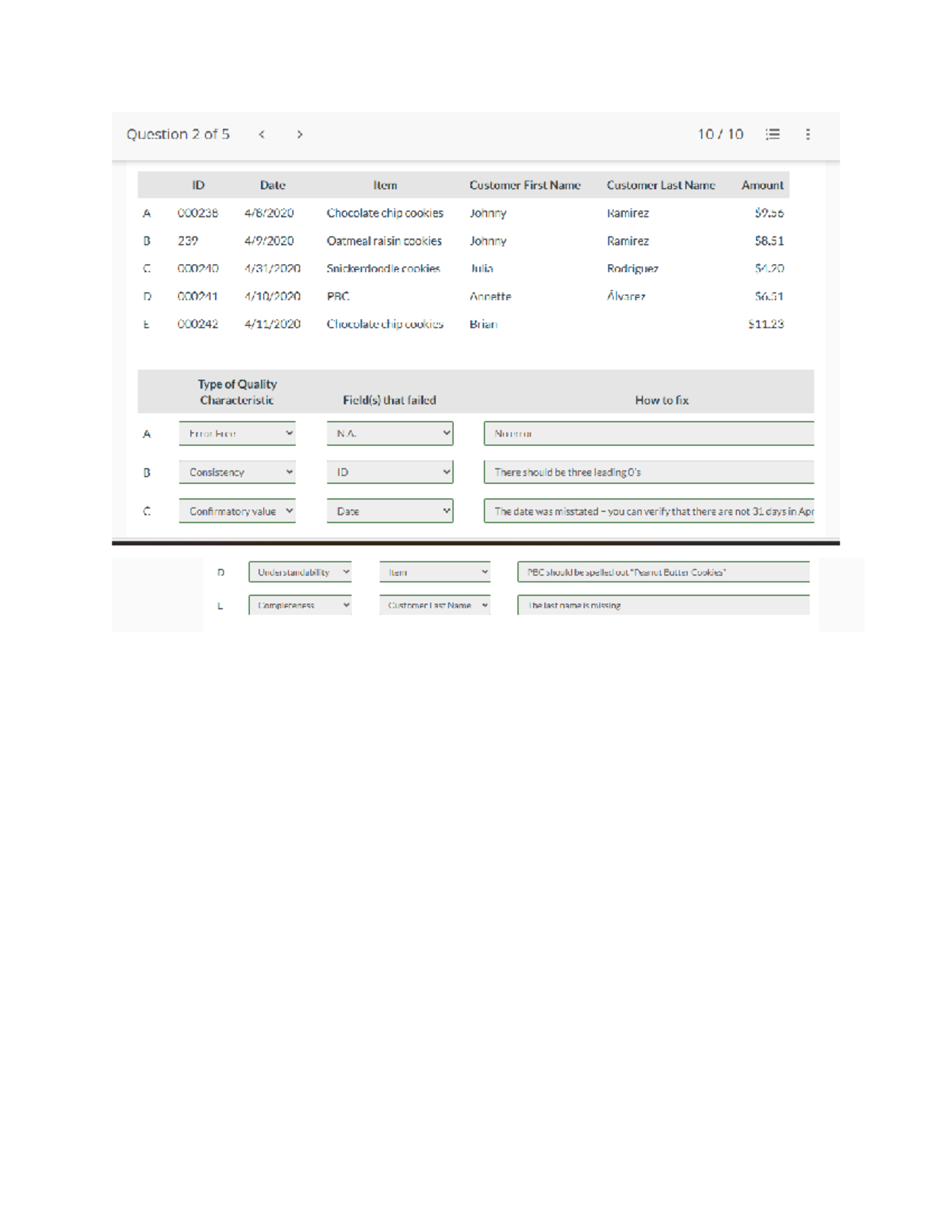 ACC-315 problem set 1-2 question 2 - Question 2 of 5 10 10 : ID Date ...