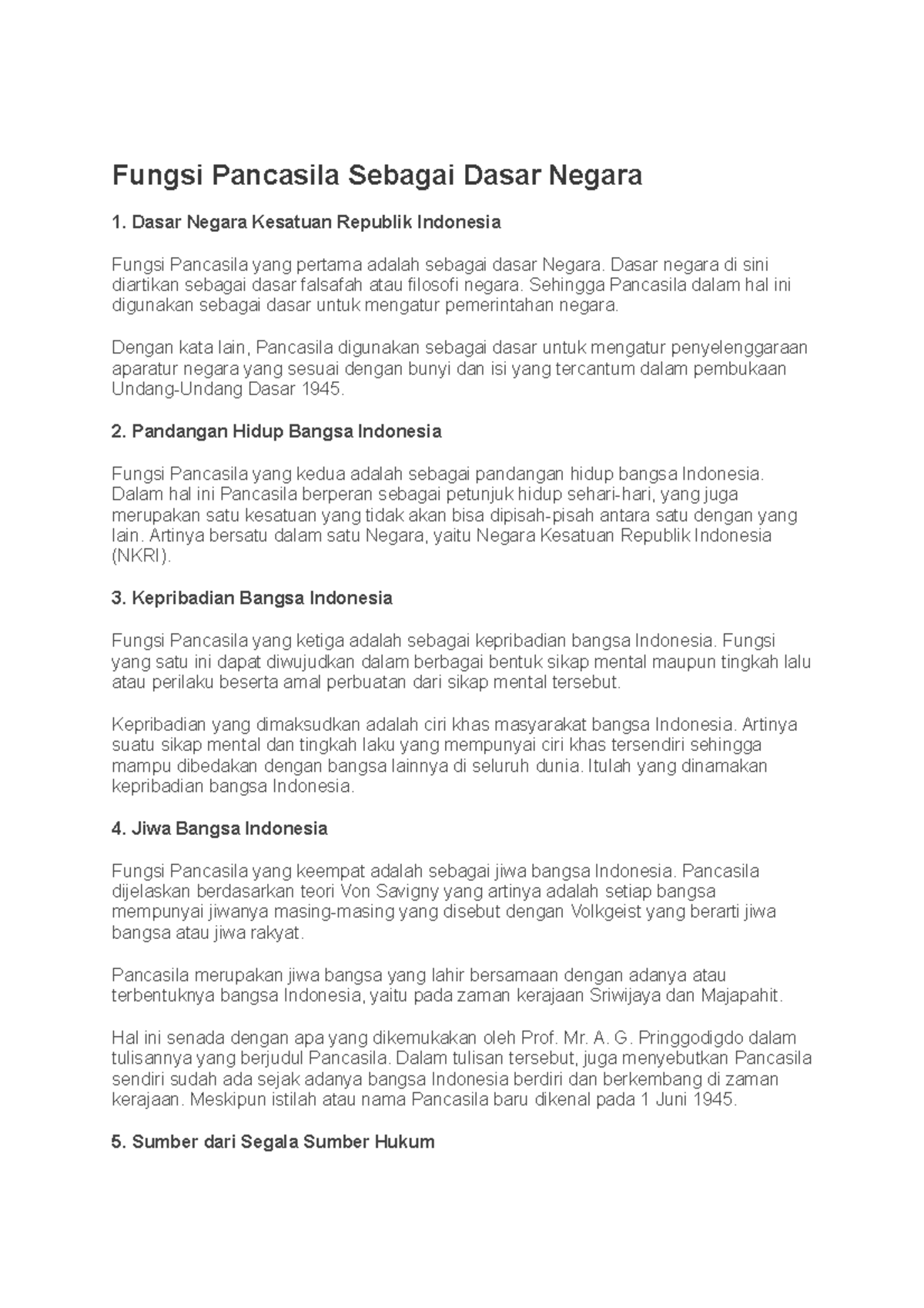 Fungsi Pancasila Sebagai Dasar Negara 1 Fungsi Pancasila Sebagai Dasar Negara Dasar Negara 