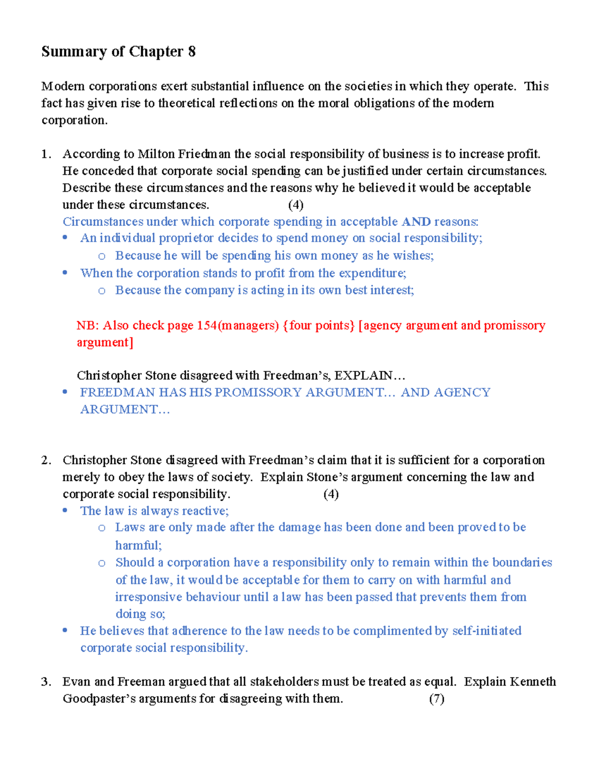 Summary Chapter 8 - Summary of Chapter 8 Modern corporations exert ...