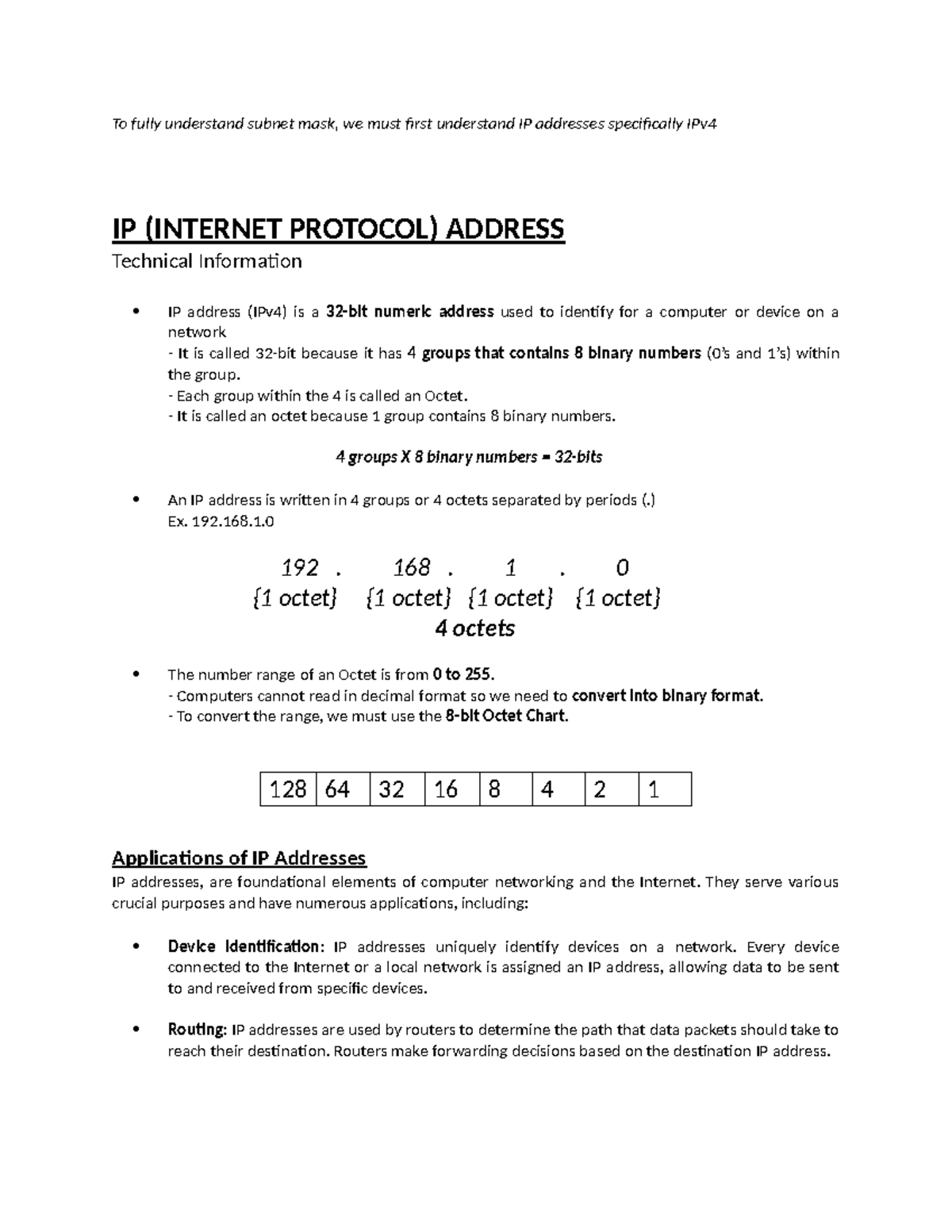Data Comm-Group 3(Subnet) - ####### To fully understand subnet mask, we ...