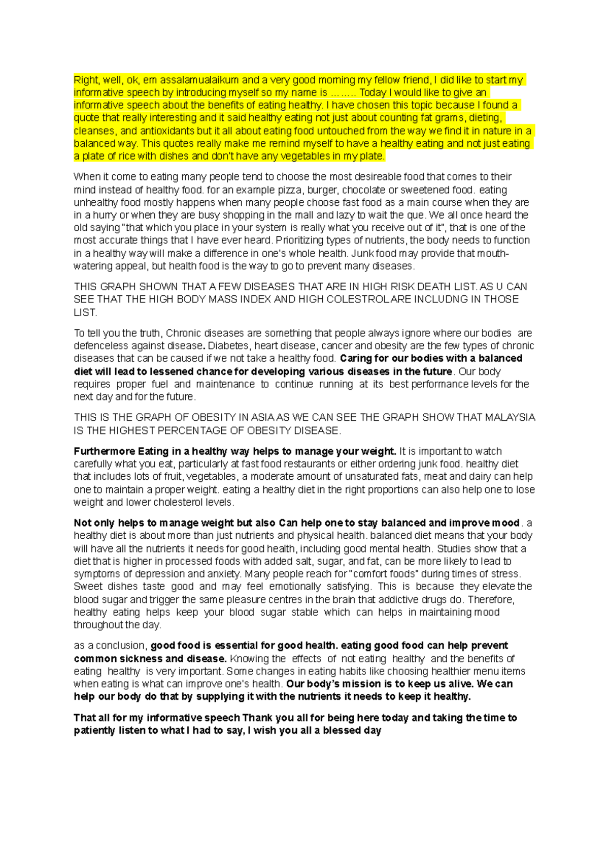 Informative Speech Script FOR REFERENCES WHILE GOOGLE MEETING ...