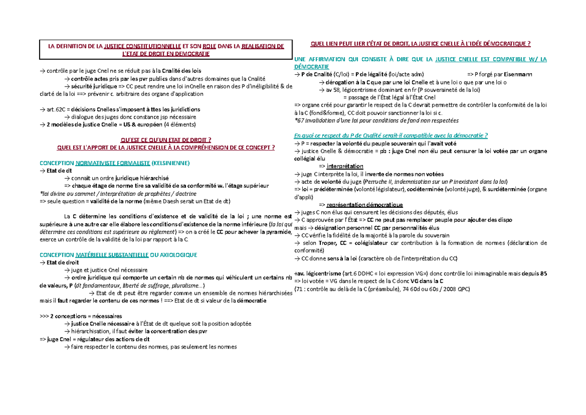 Contentieux - Warning: TT: undefined function: 32 LA DEFINITION DE LA JUSTICE CONSTITUTIONNELLE ...