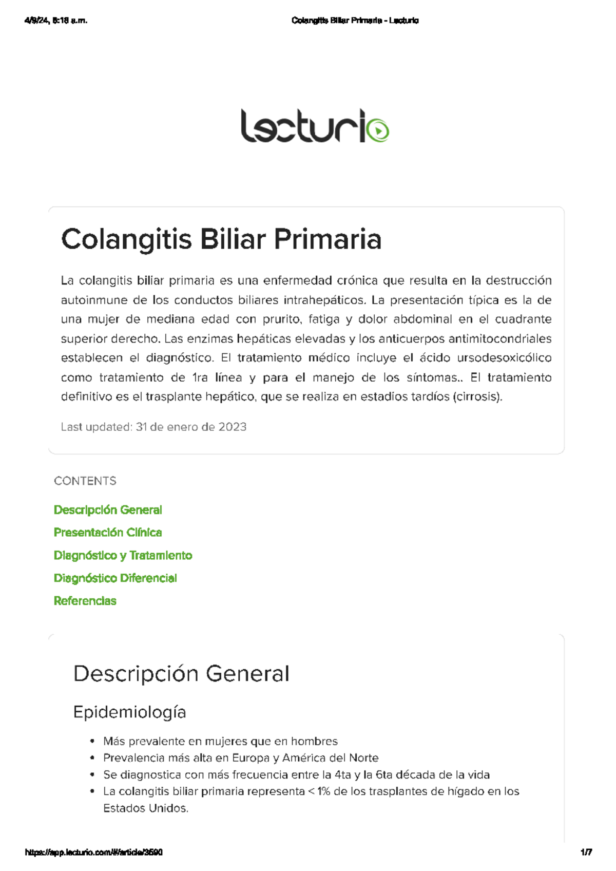 Colangitis biliar primaria - 6:18 a. Colangitis Biliar Primaria ...