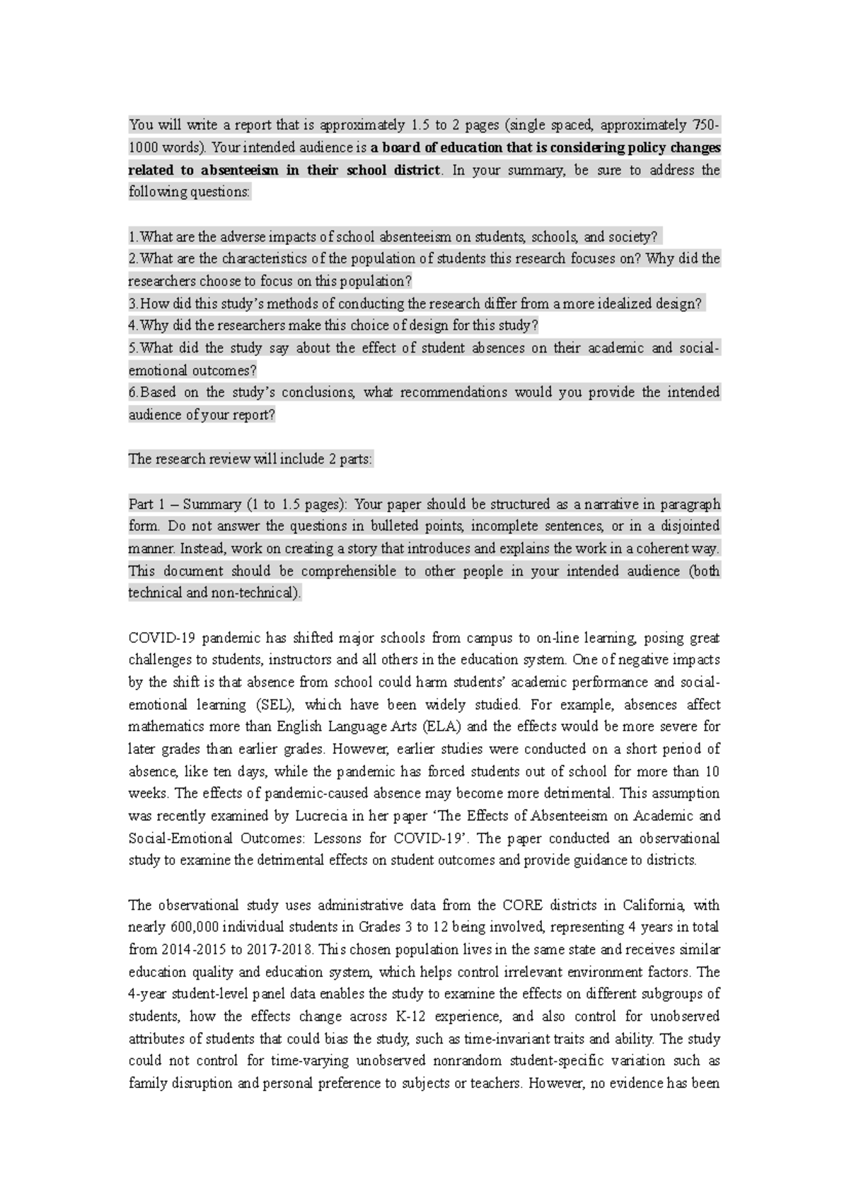 Research Review 2 - You will write a report that is approximately 1 to ...