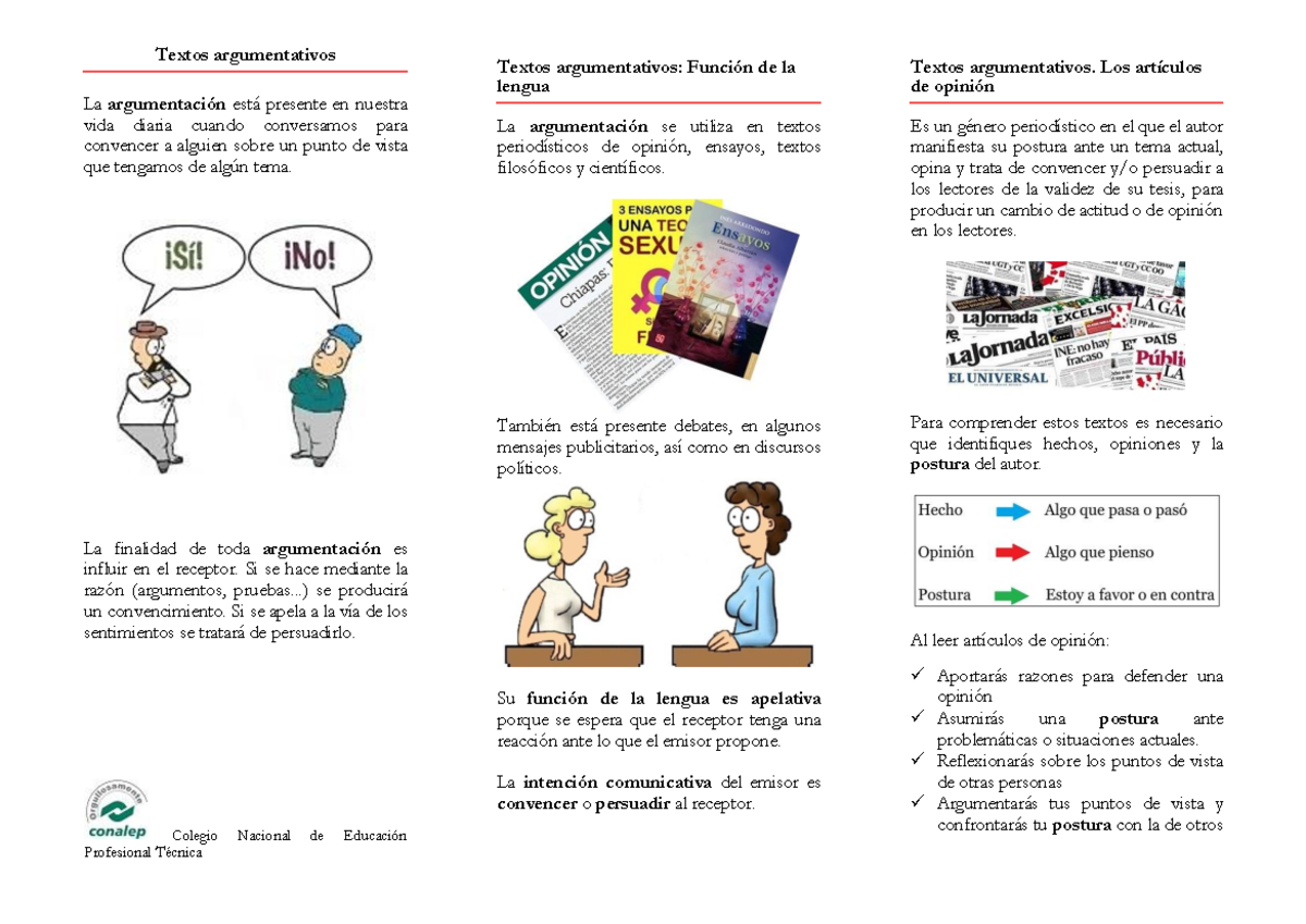 Trip texto argum vistalectura - Textos argumentativos La argumentación ...