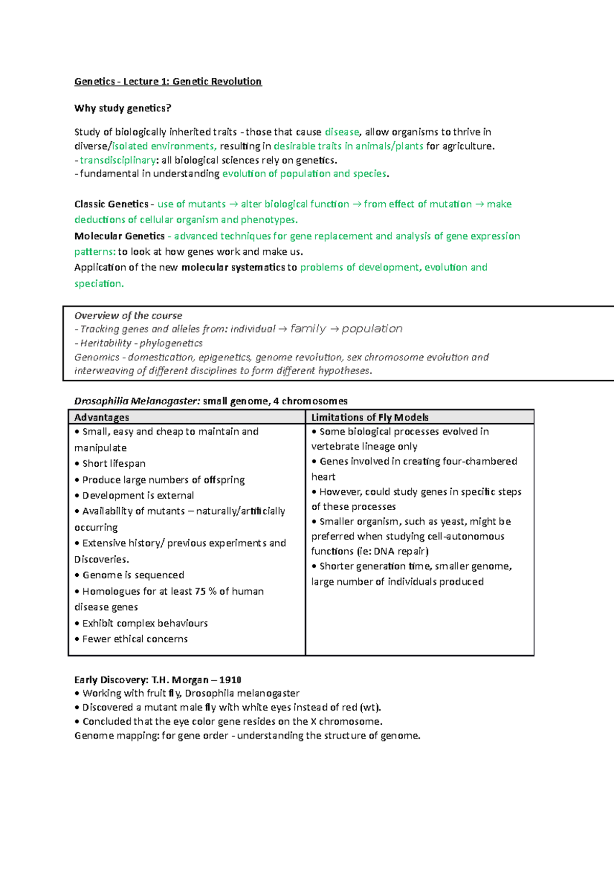 BABS2204 - Lecture 1 & 2 - Genetics - Lecture 1: Genetic Revolution Why ...
