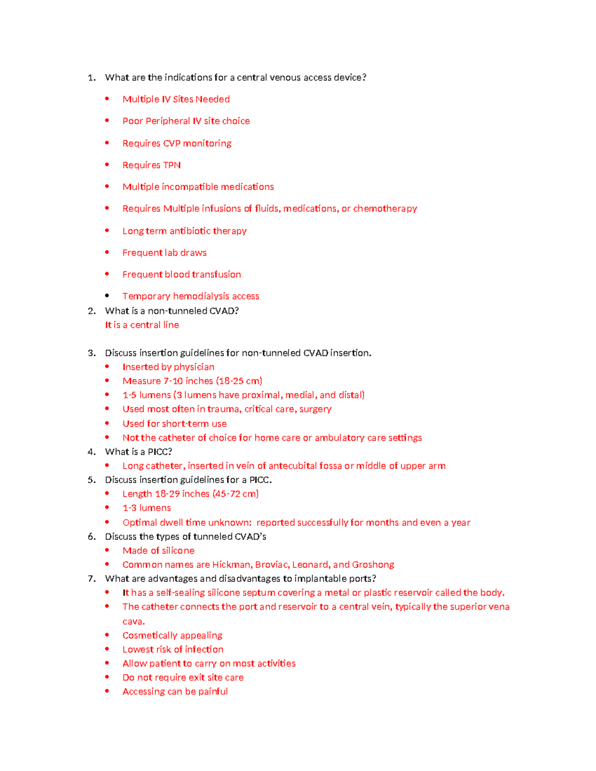 Central Line Study Guide - What are the indications for a central ...