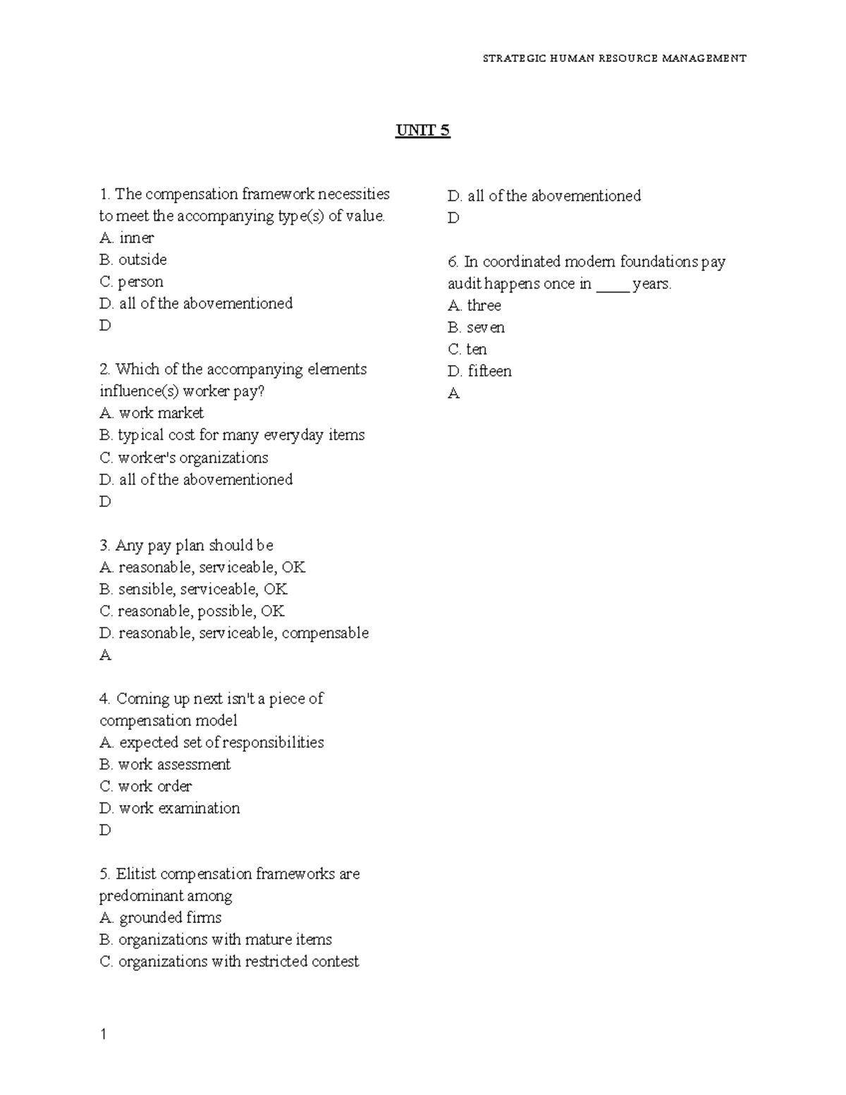 Wages and Salary Administration - STRATEGIC HUMAN RESOURCE MANAGEMENT ...