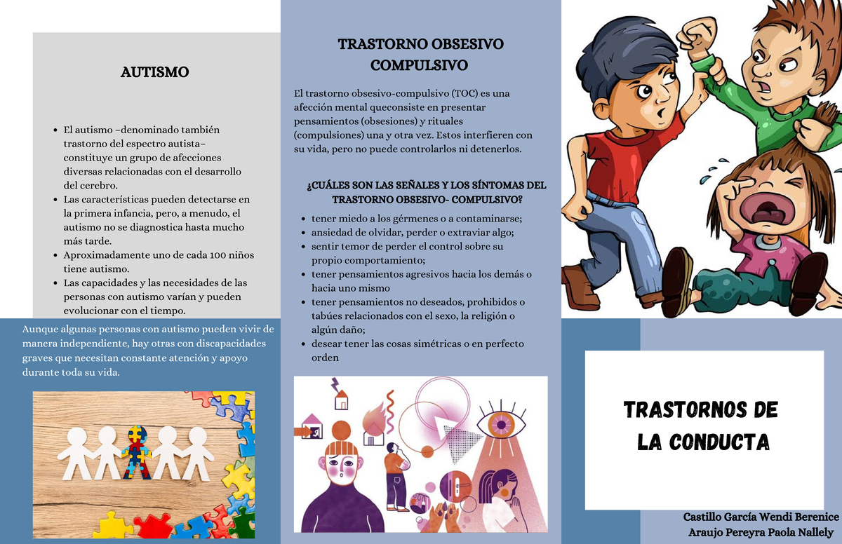 Tríptico trastornos de la conducta - AUTISMO El autismo –denominado ...