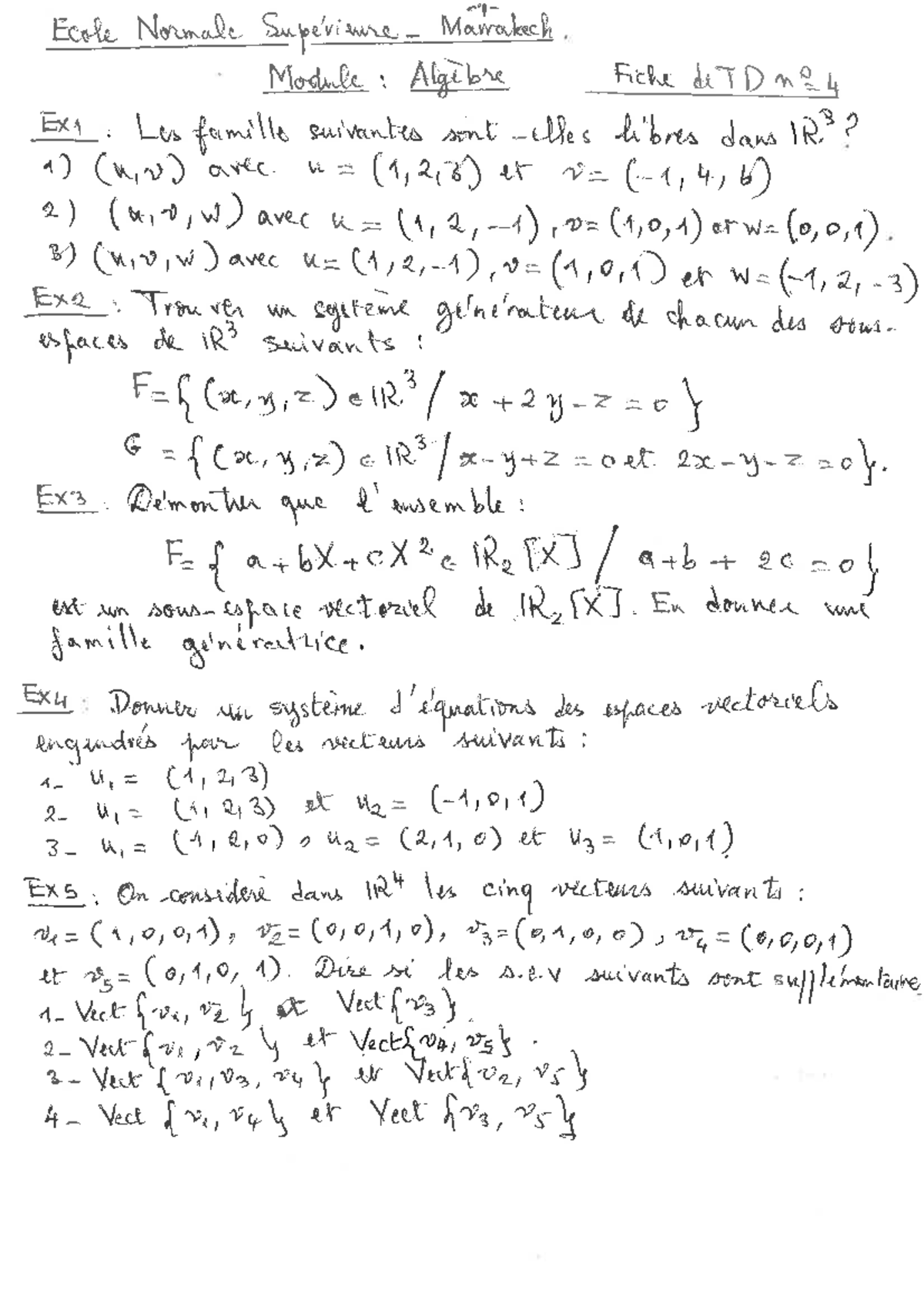 TD4 Enonce + Correction - Sciences Mathématiques Et Informatiques - Studocu