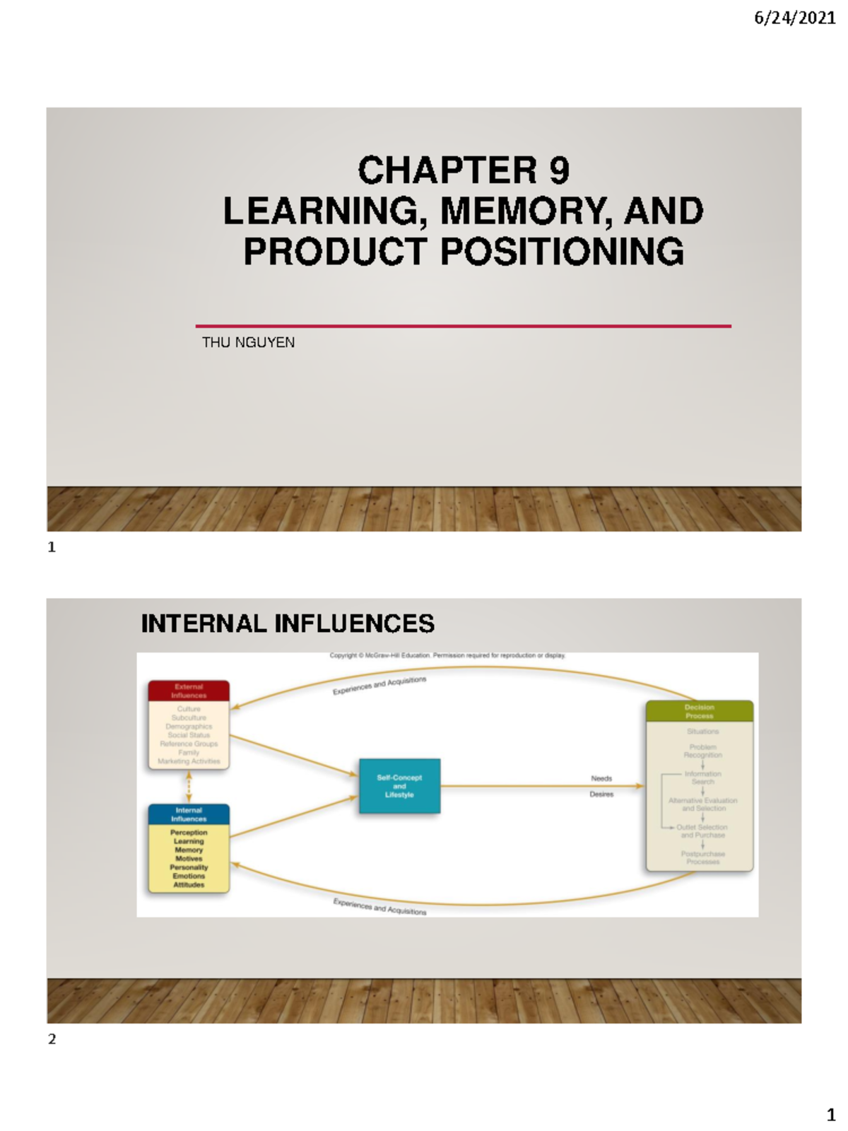 Chapter 9 - 2022 - CHAPTER 9 LEARNING, MEMORY, AND PRODUCT POSITIONING THU NGUYEN INTERNAL - Studocu