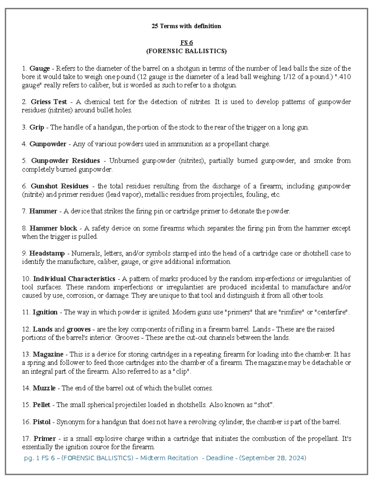 25 Terms with definition FS 6 Midterm - 25 Terms with definition FS 6 ...