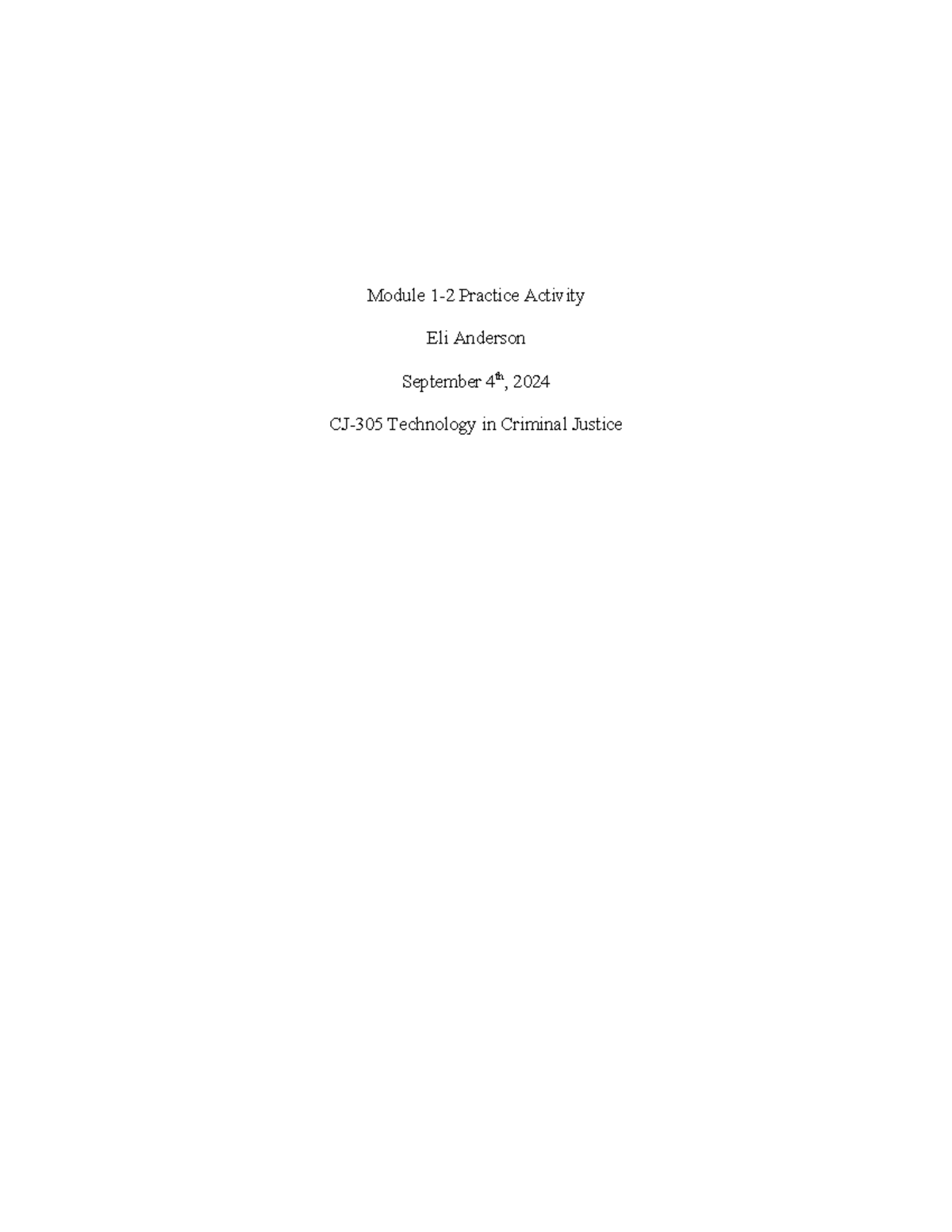 Module 1-2 - For Reference Use Only! - Module 1-2 Practice Activity Eli ...