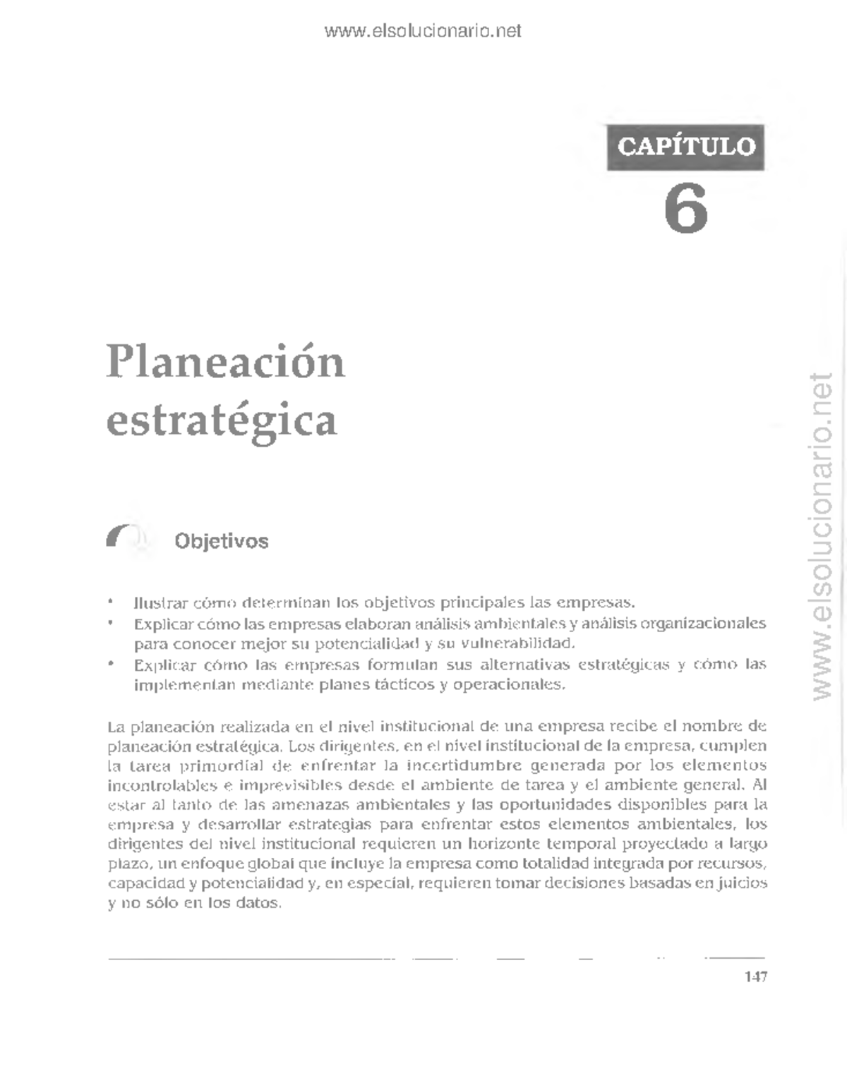 Planeacion estrategica - Chiavenato - CAPÍTULO 6 Planeación estratégica (T Objetivos Ilustrar ...