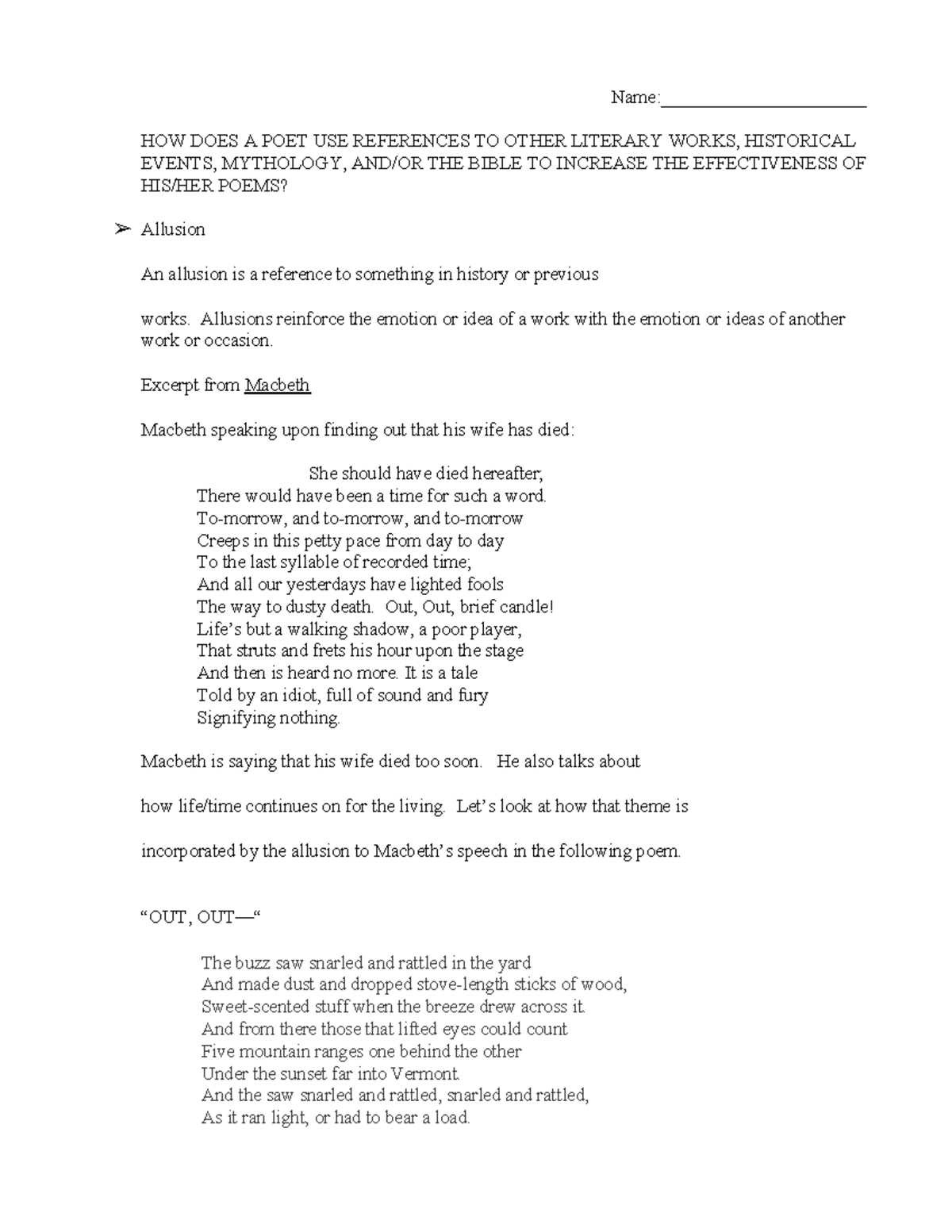 Poetry Notes part 1 - Name:______________________ HOW DOES A POET USE ...