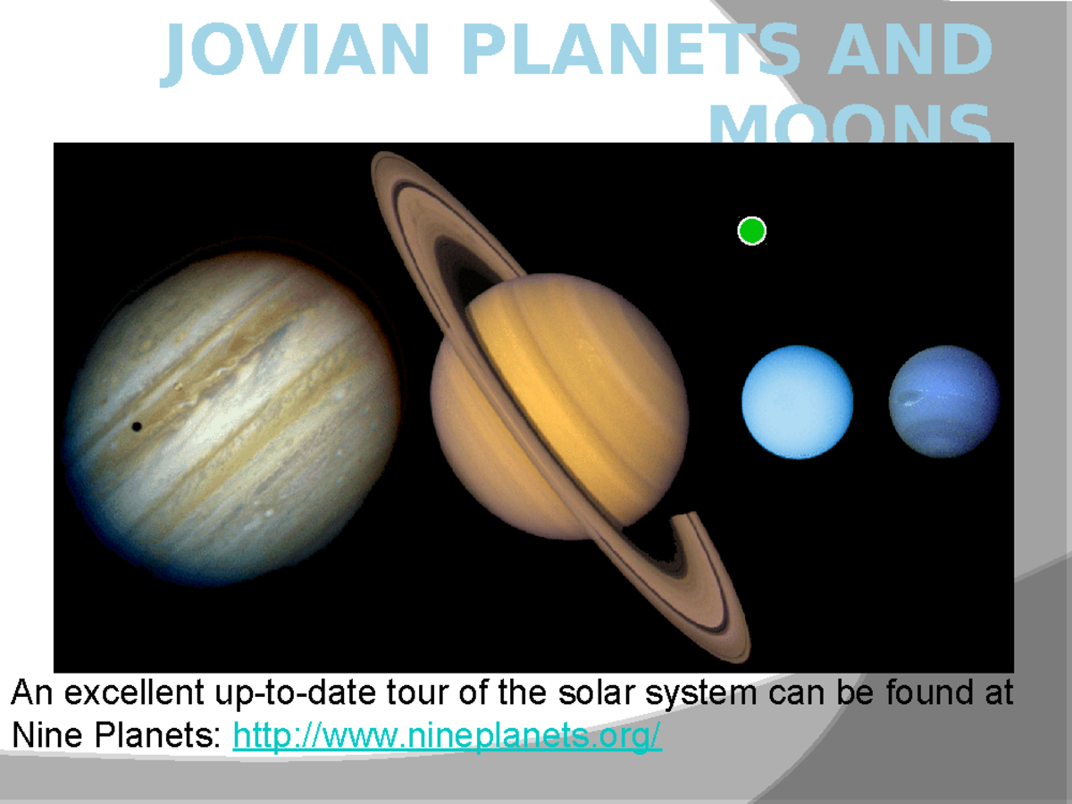 Jovian Planets and Moons. Dr. Stefan Cartledge - Lecture notes ...