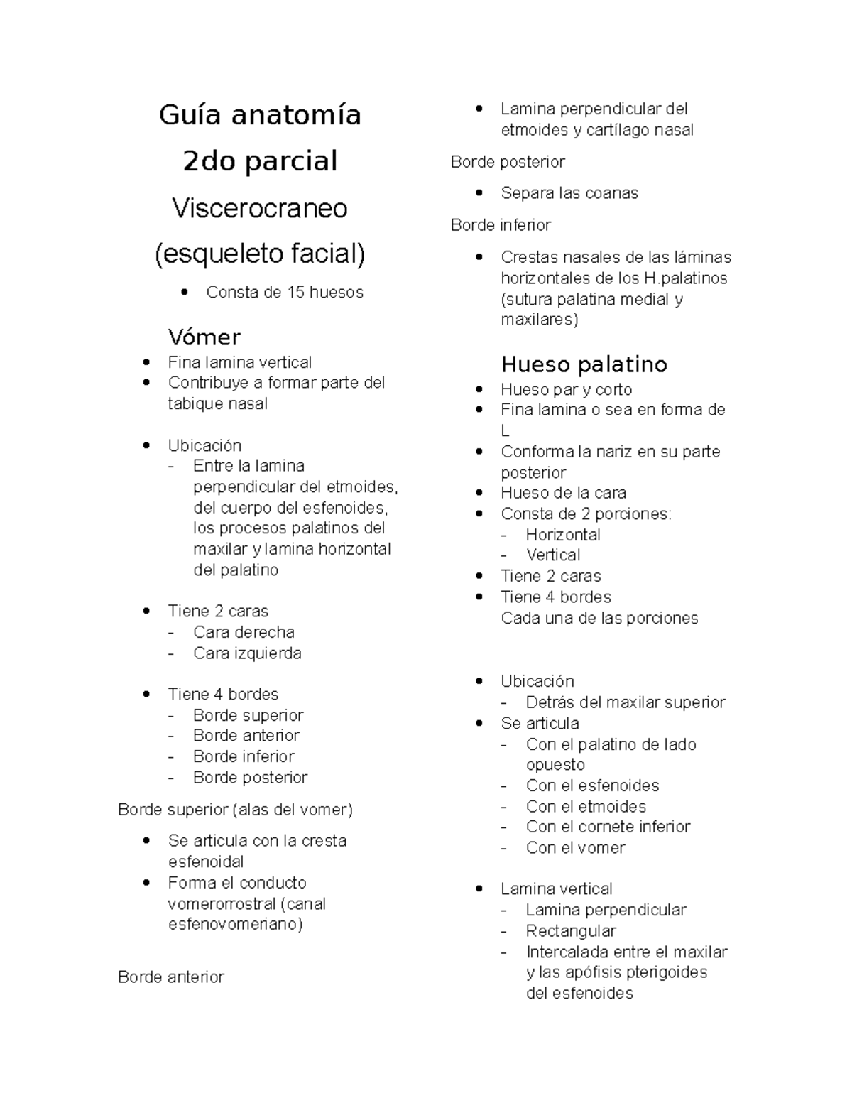 Guía Anatomía Guia De Antomia Guía Anatomía 2do Parcial