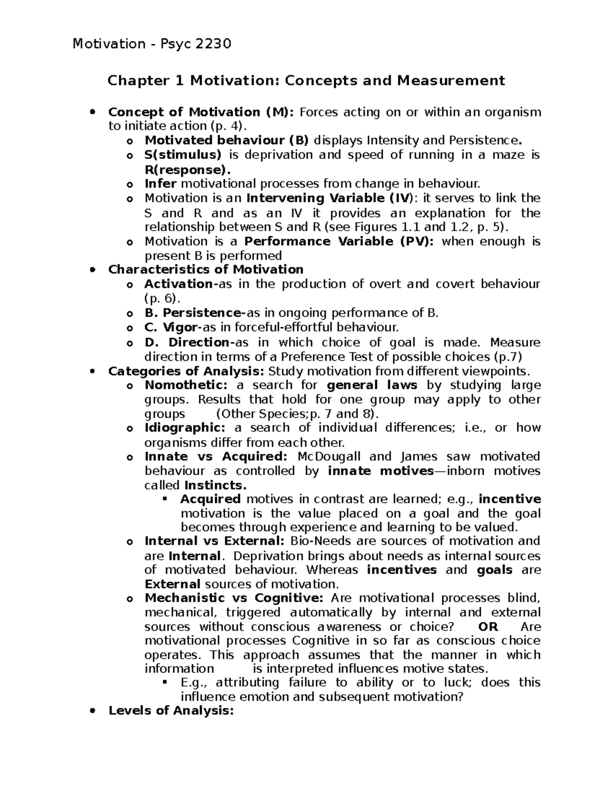 Motivation lecture notes - Chapter 1 Motivation: Concepts and ...