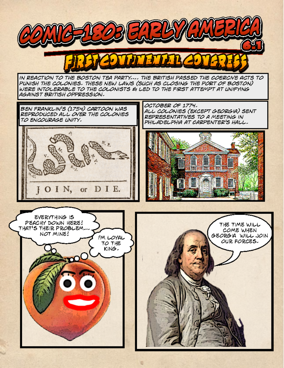 Caleb Hayden - Comic 180Early America 61First Continental Congress-1 ...