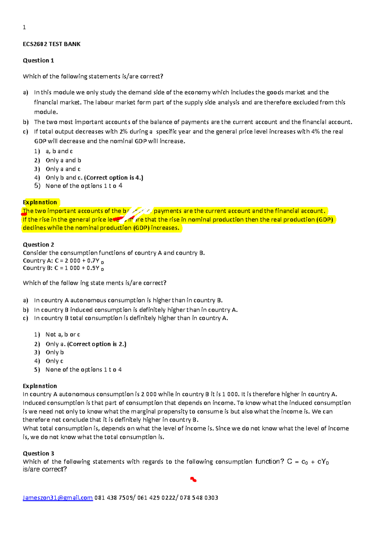 ECS2602 - Test Bank - ECS2602 TEST BANK Question 1 Which of the ...
