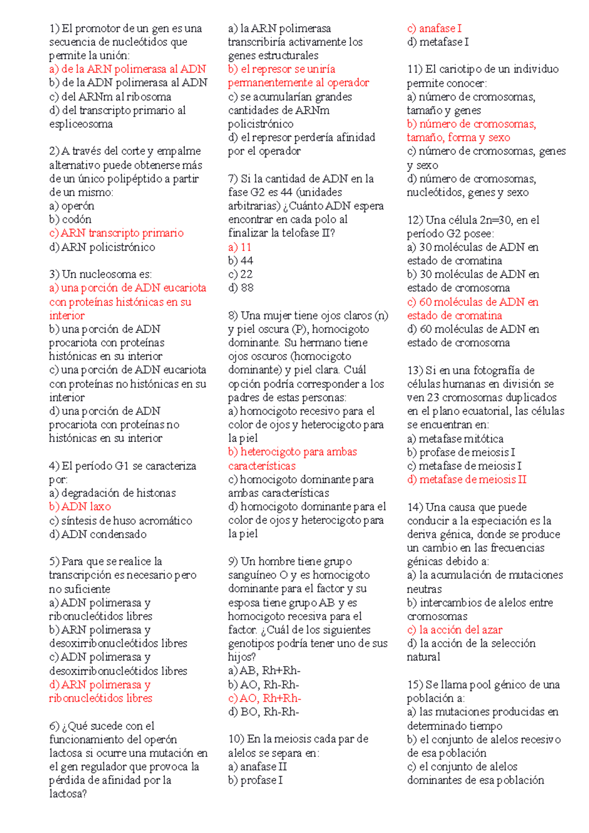 2 Parcial Biologia - disfruta - El promotor de un gen es una secuencia ...