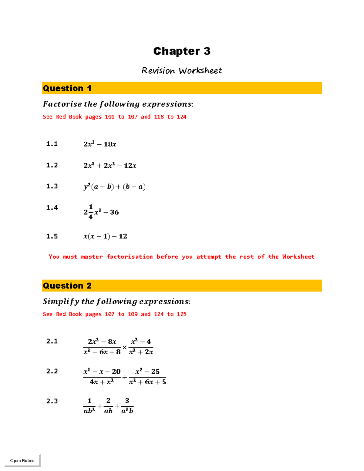 Chapter 3 Revision Worksheet Nov 2021 - Chapter 3 Revision Worksheet ...