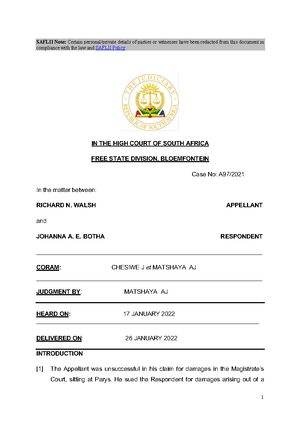 Topic 1 Part 2 - INTRODUCTION TO THE LAW OF DELICT - 214 Chapter 11 ...
