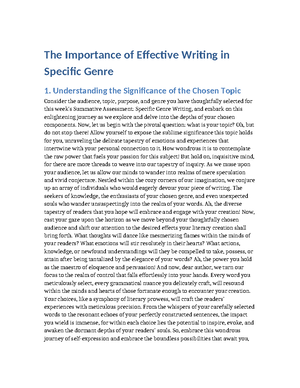 [Solved] Consider the audience topic purpose and genre you selected ...