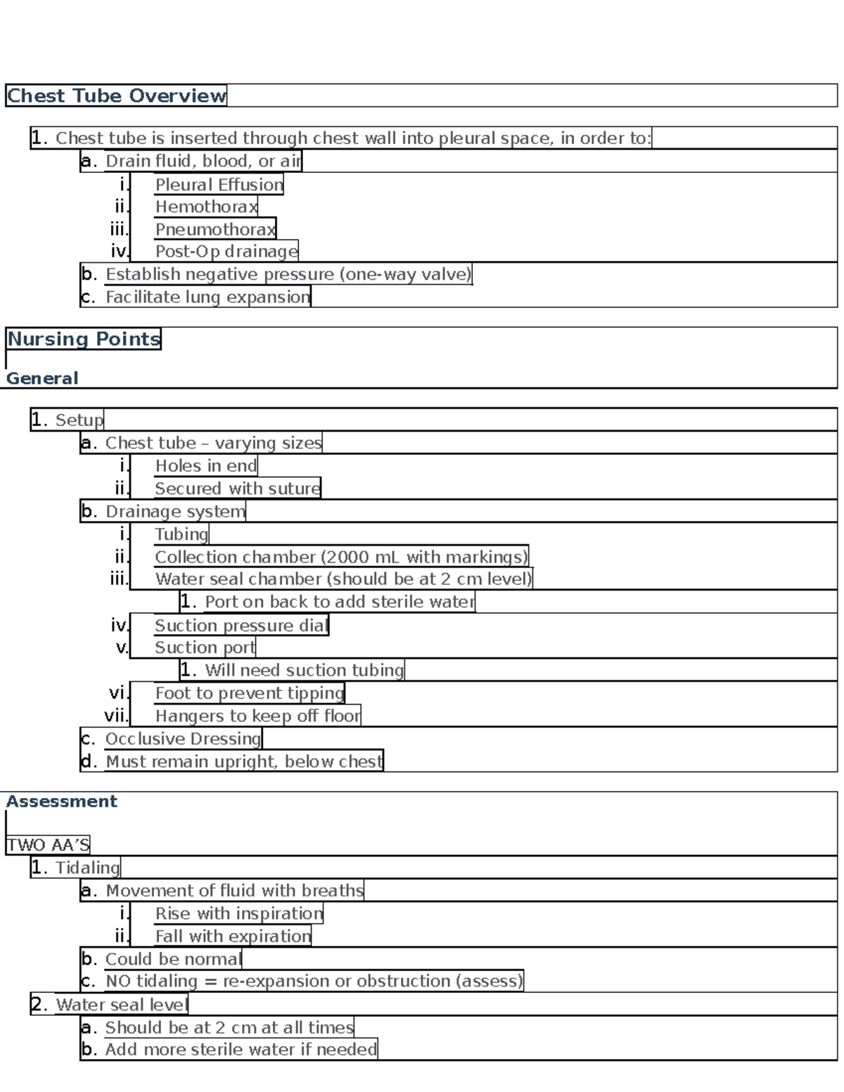 Chest Tube Overview Nursing - Chest Tube Overview 1. Chest tube is ...
