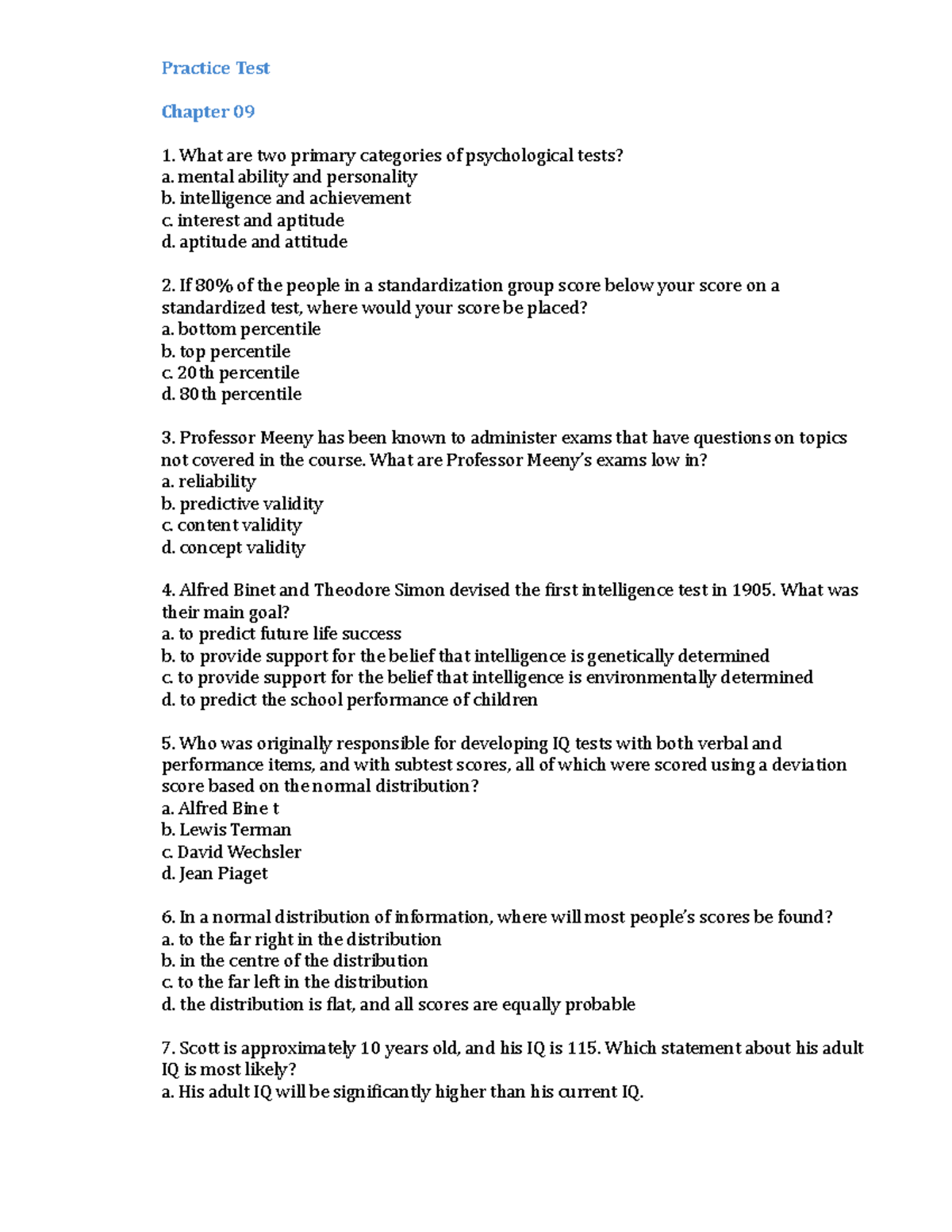 Midterm One Sample Questions Warning Tt Undefined Function 32 Practice Test Chapter 09