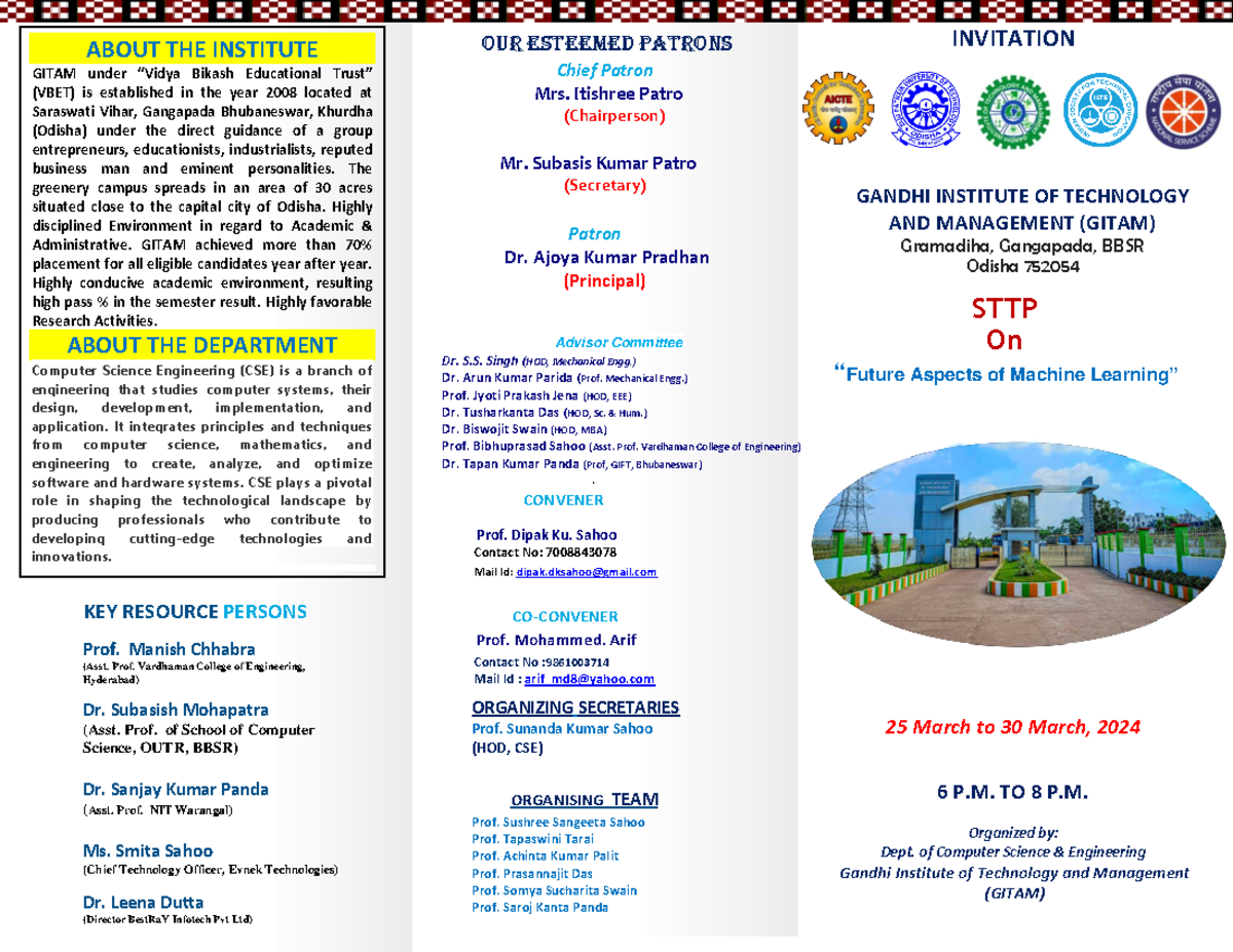 Final STTP - ITS VERY EASY - OUR ESTEEMED PATRONS Chief Patron Mrs ...