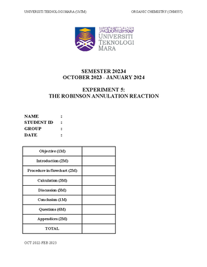Experiment 4 chm 557 - LABORATORY REPORT ORGANIC CHEMISTRY (CHM557 ...