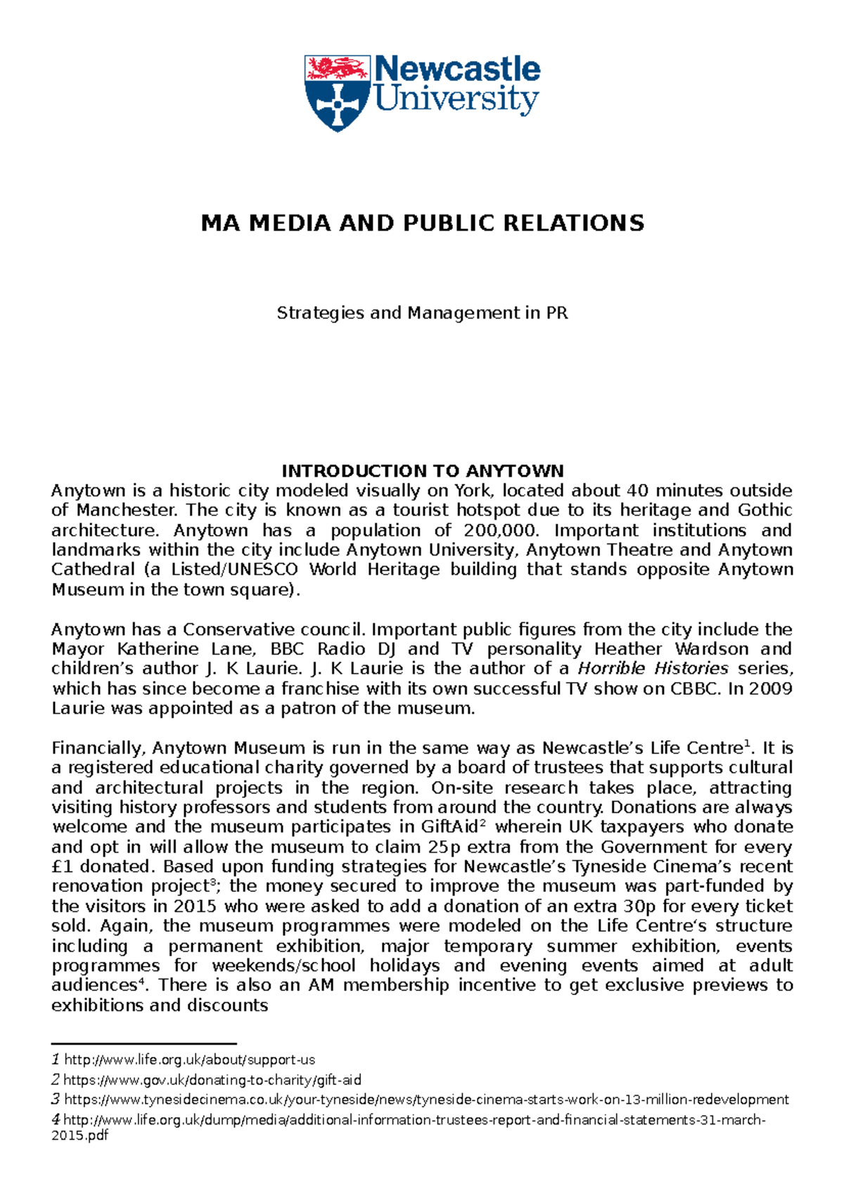 Sample 2 - Nope - MA MEDIA AND PUBLIC RELATIONS Strategies and ...